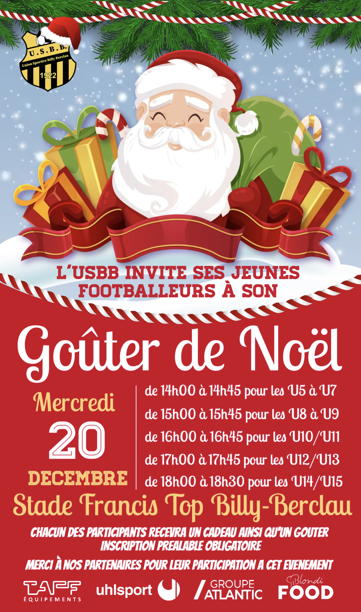 Le GOUTER de NOEL de l' USBB - Ville de Billy Berclau